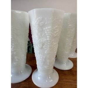 Accents | Vintage Grapevine Milk Glass Pedestal Vases Holiday Wedding ...
